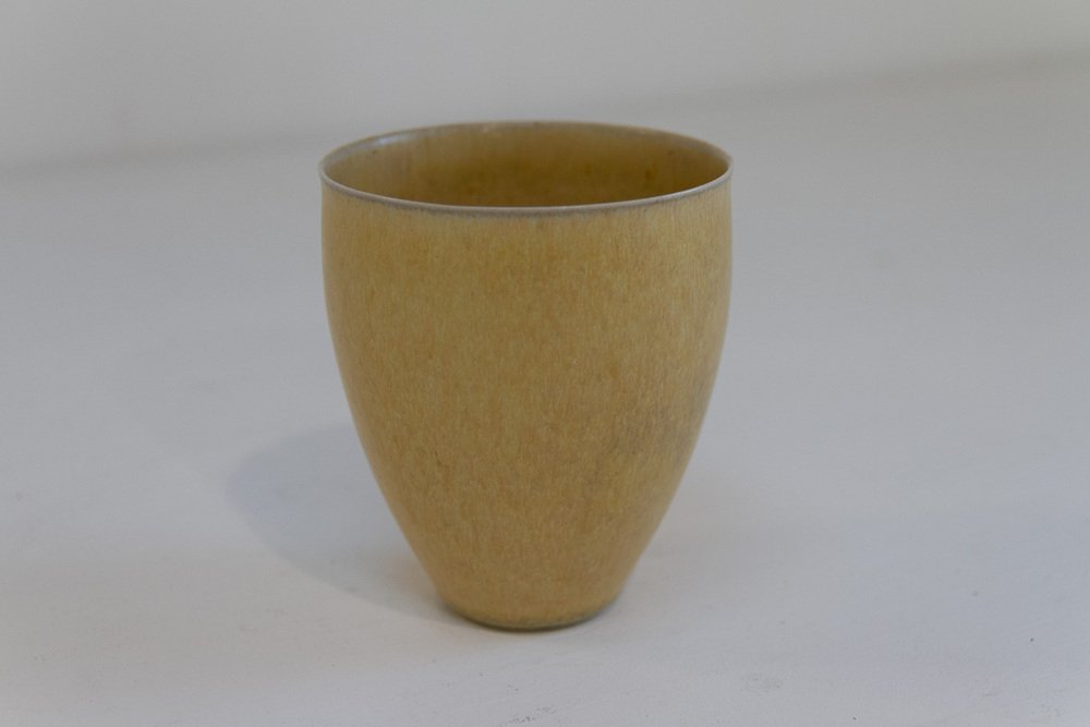 Mid-Century Danish Yellow Stoneware Vase by Saxbo, 1960s for sale at Pamono