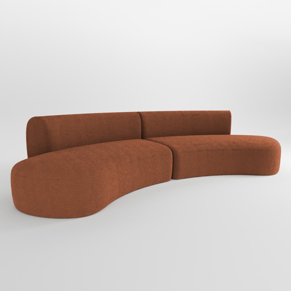 Hug Modular Sofa in Boucle Orange by Ferrianisbolgi, Set of 2 for sale at Pamono