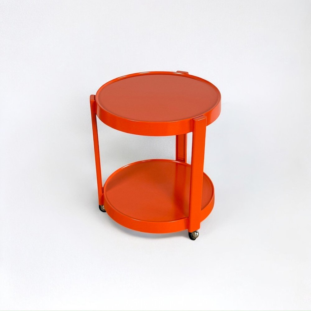 Orange Plastic Serving Trolley, 1970s for sale at Pamono
