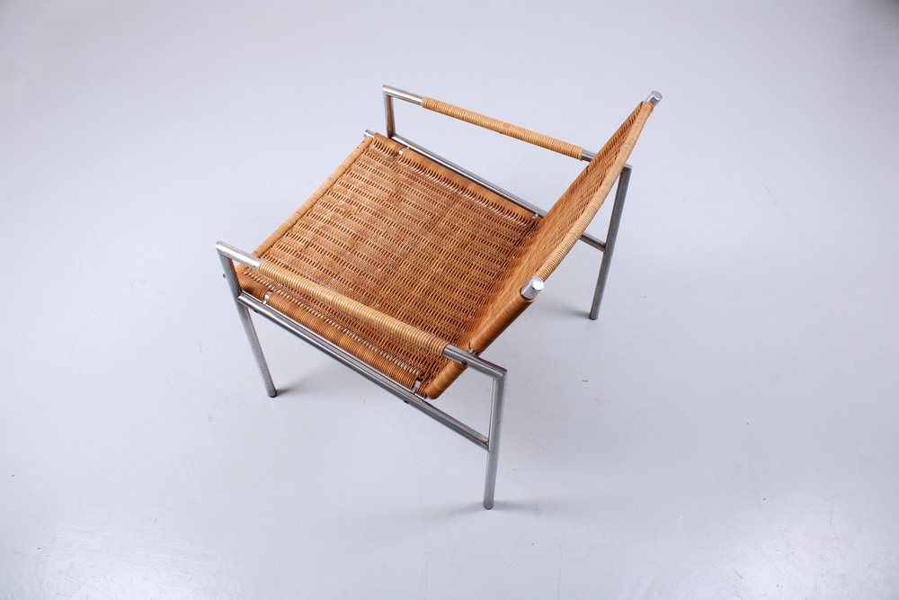 Rattan SZ01 Lounge Chair by Martin Visser for T Spectrum, 1960s for ...