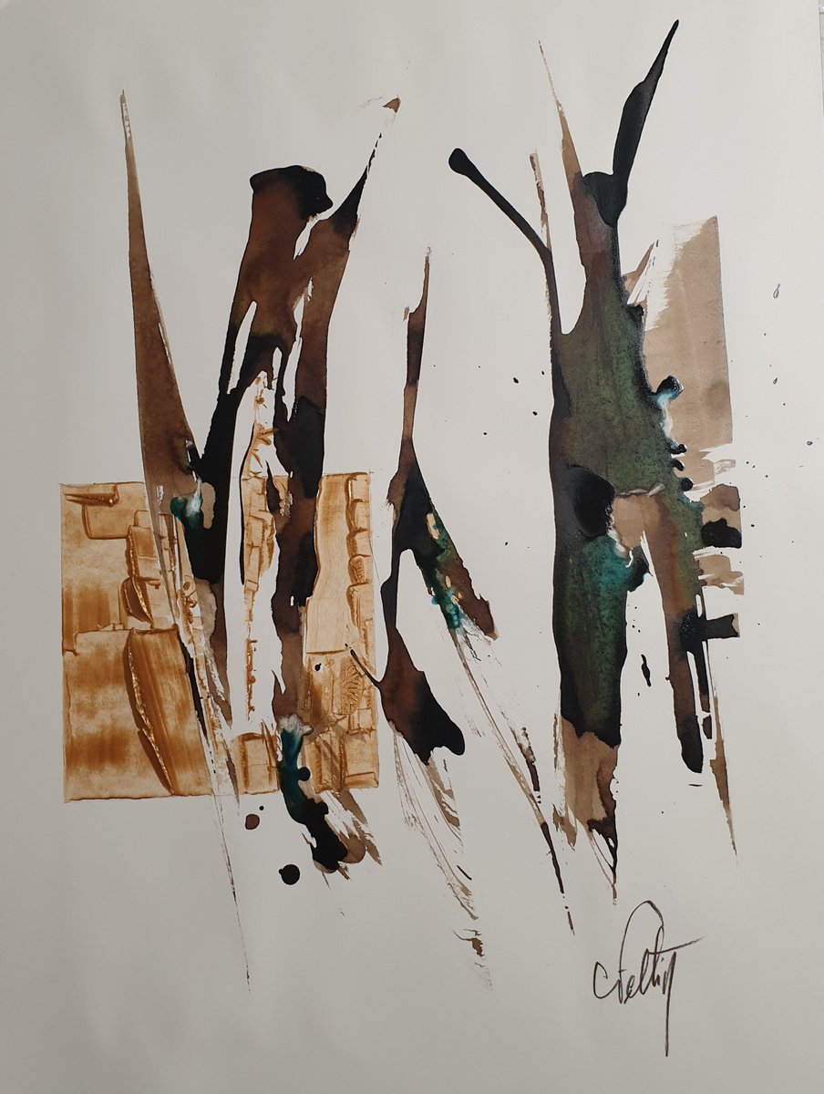 Christian Feltin, The Golden Square, 2024, Acrylic for sale at Pamono