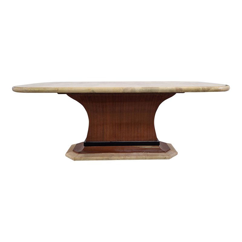 Natural Parchment Table with Rounded Edges, 1980s for sale at Pamono