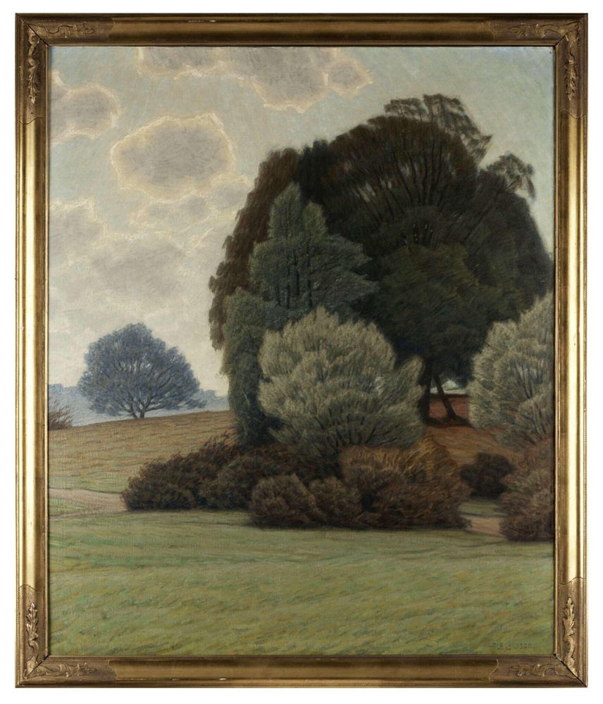 Trees, 1920s, Large Oil Painting, Framed for sale at Pamono