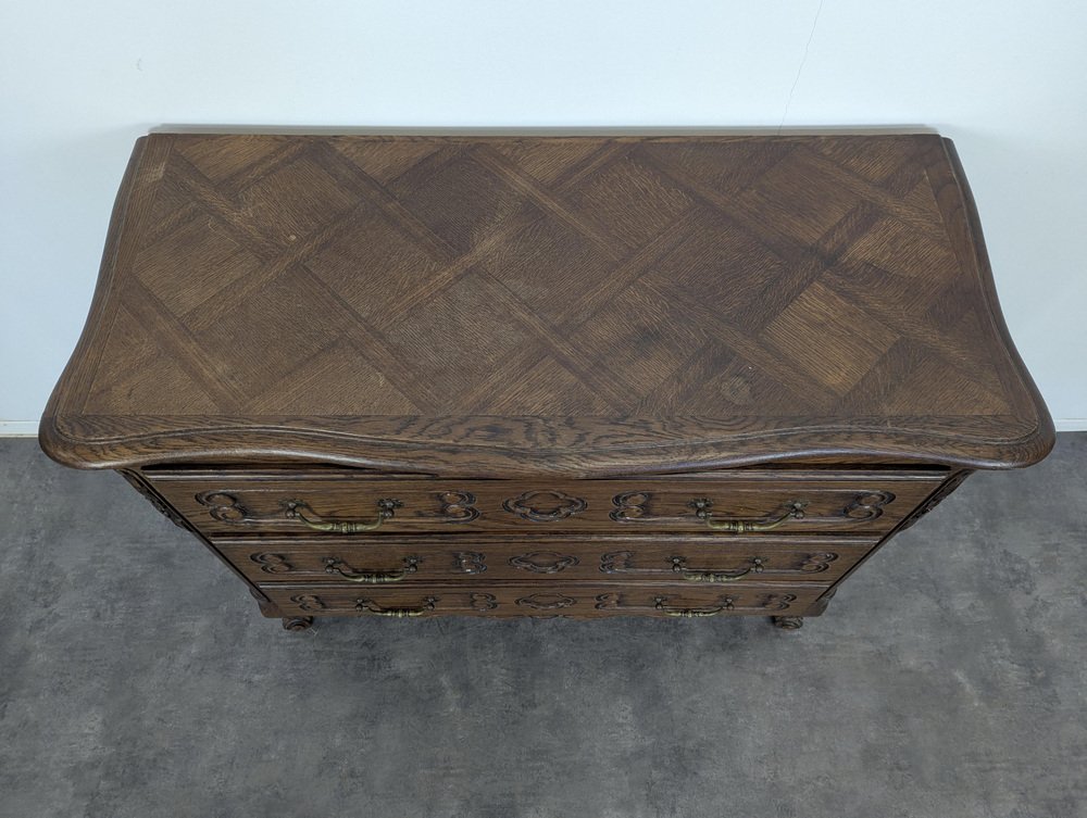 Neo-Rustic Louis XV Style Chest of Drawers in Oak for sale at Pamono