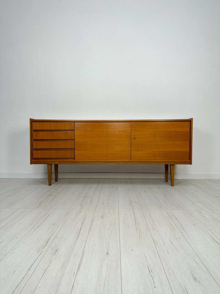 Large Vintage German Walnut Sideboard, 1960s for sale at Pamono