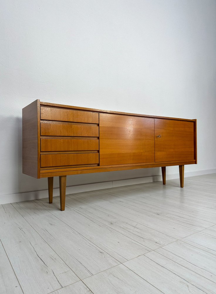 Large Vintage German Walnut Sideboard, 1960s for sale at Pamono