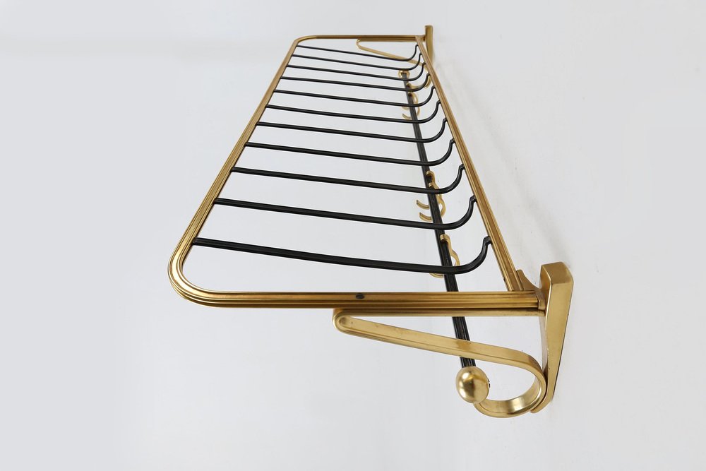 Mid-Century Modern Coat Rack in Gold and Black Aluminium, 1960s for ...