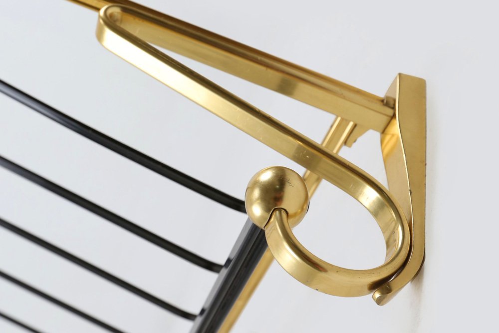 Mid-Century Modern Coat Rack in Gold and Black Aluminium, 1960s for ...