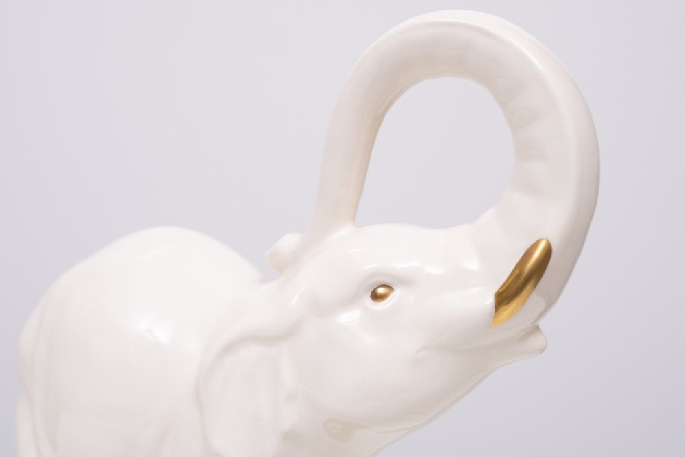 Large Ceramic Elephant on Golden Ball, 1970s for sale at Pamono