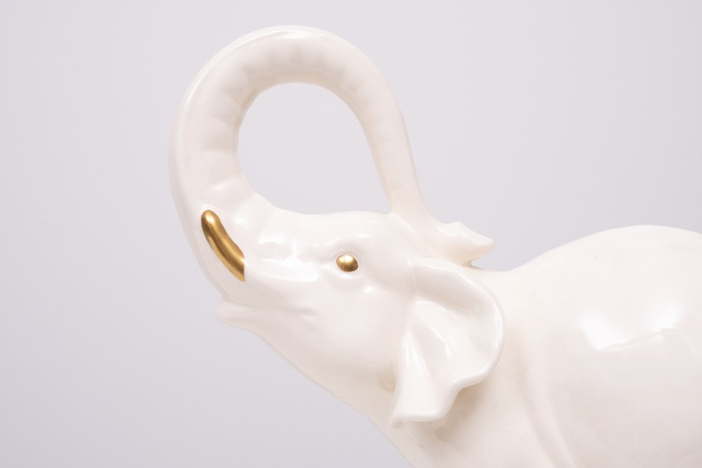 Large Ceramic Elephant on Golden Ball, 1970s for sale at Pamono