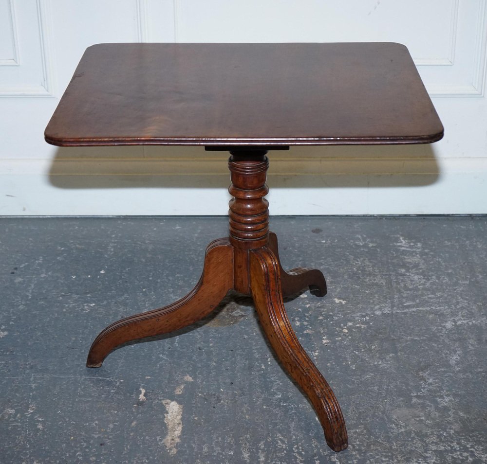 19th Century English Oak Rectangle Tripod Tilt Top Table for sale at Pamono