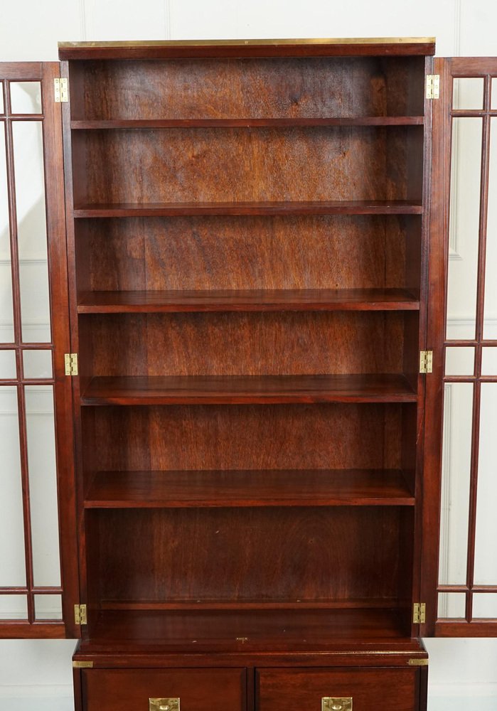 Vintage Military Campaign Display Cabinet with Brass Fittings for sale ...