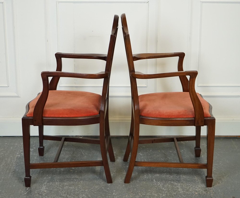 Set of Victorian Hepplewhite Carver Hallway Side Chairs for sale at Pamono