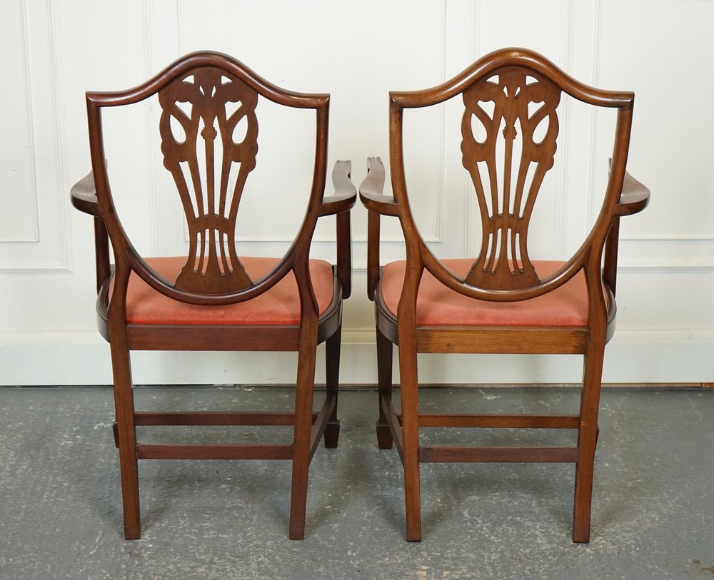 Set of Victorian Hepplewhite Carver Hallway Side Chairs for sale at Pamono