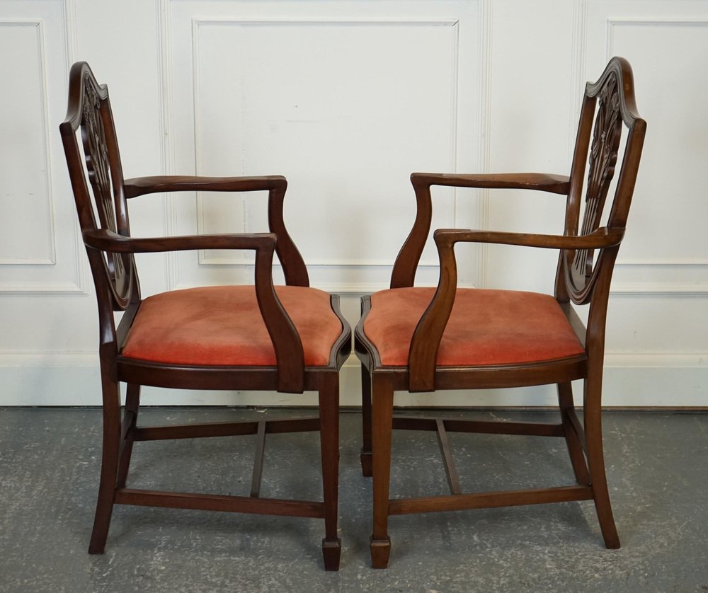 Set of Victorian Hepplewhite Carver Hallway Side Chairs for sale at Pamono