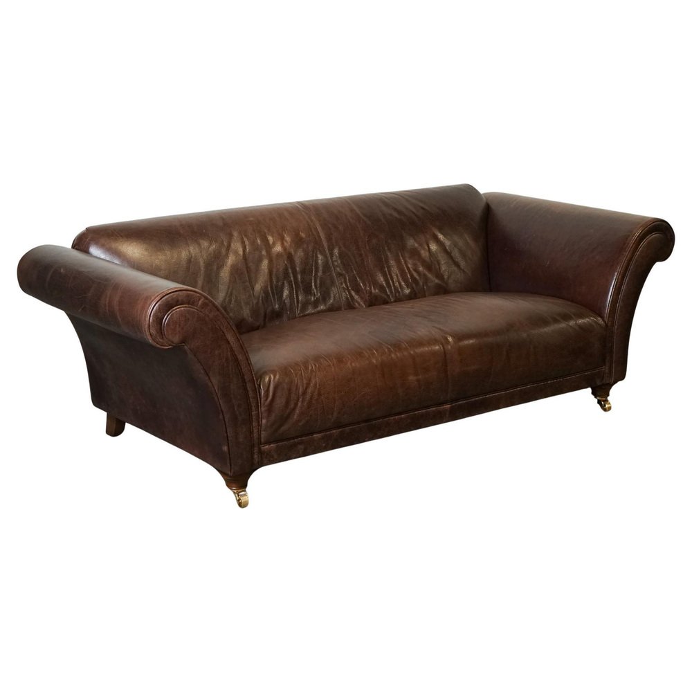 Fishpools Heritage Brown Leather Sofa for sale at Pamono