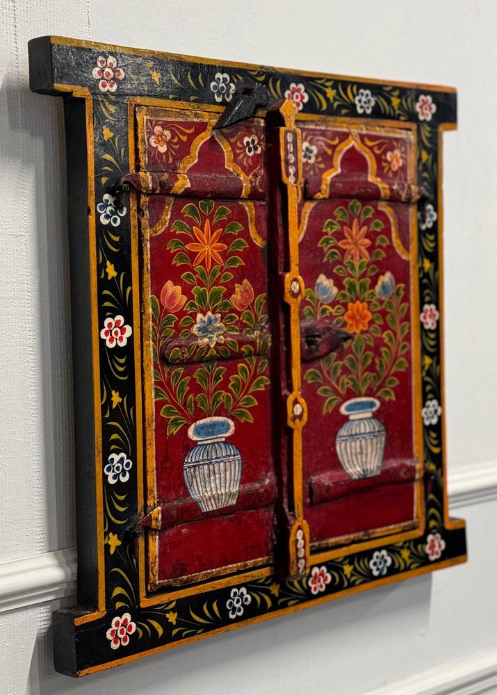 Indian Painted Wood Window Frame for sale at Pamono