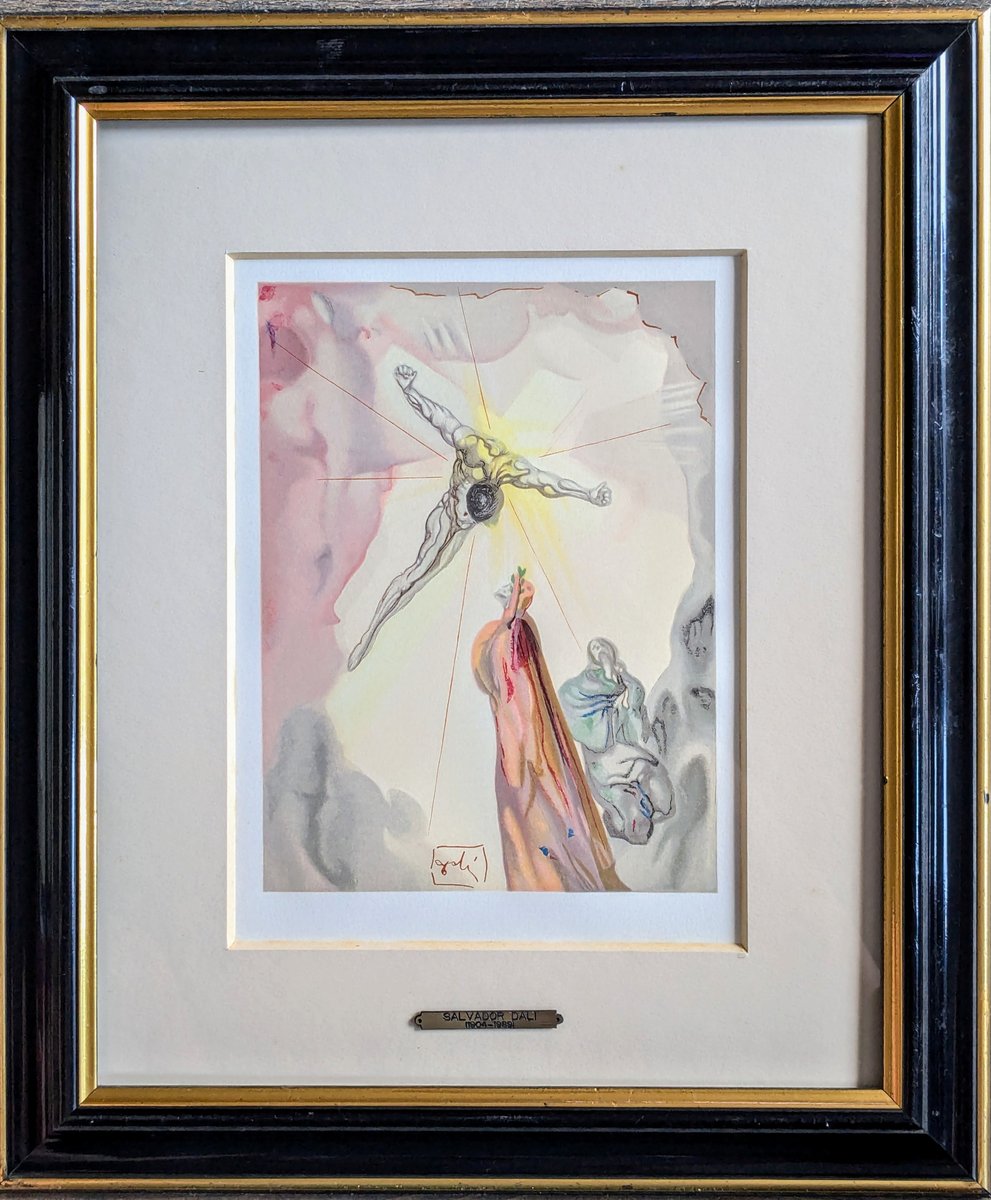 Salvador Dali, Apparition of Christ, Color Engraving, 1960s, Framed for ...