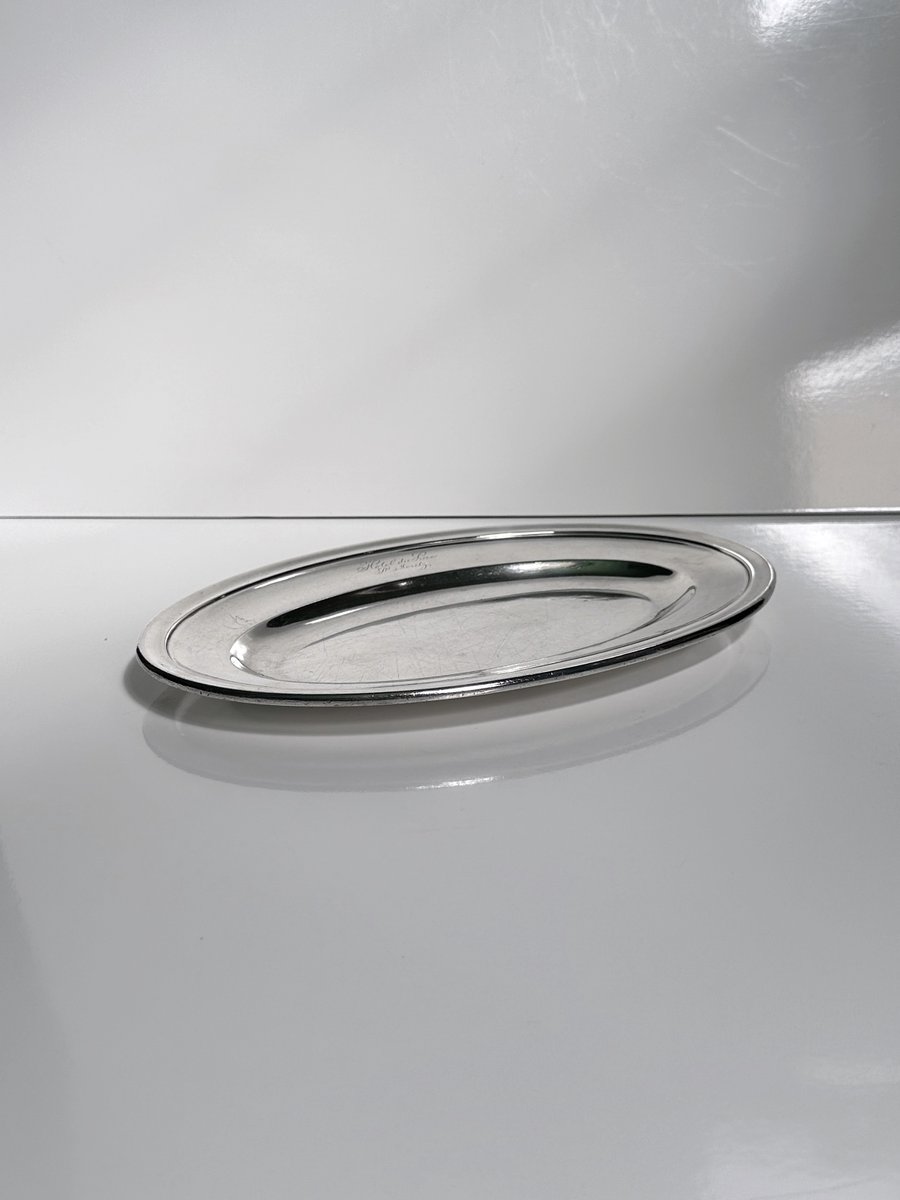 Silvered Serving Tray by Christofle for Grand Hotel Du Lac St. Moritz ...