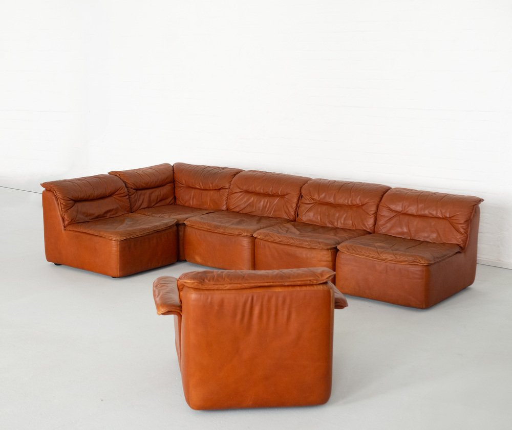 Modular Leather Sofa from Dreipunkt International, 1970s, Set of 6 for ...