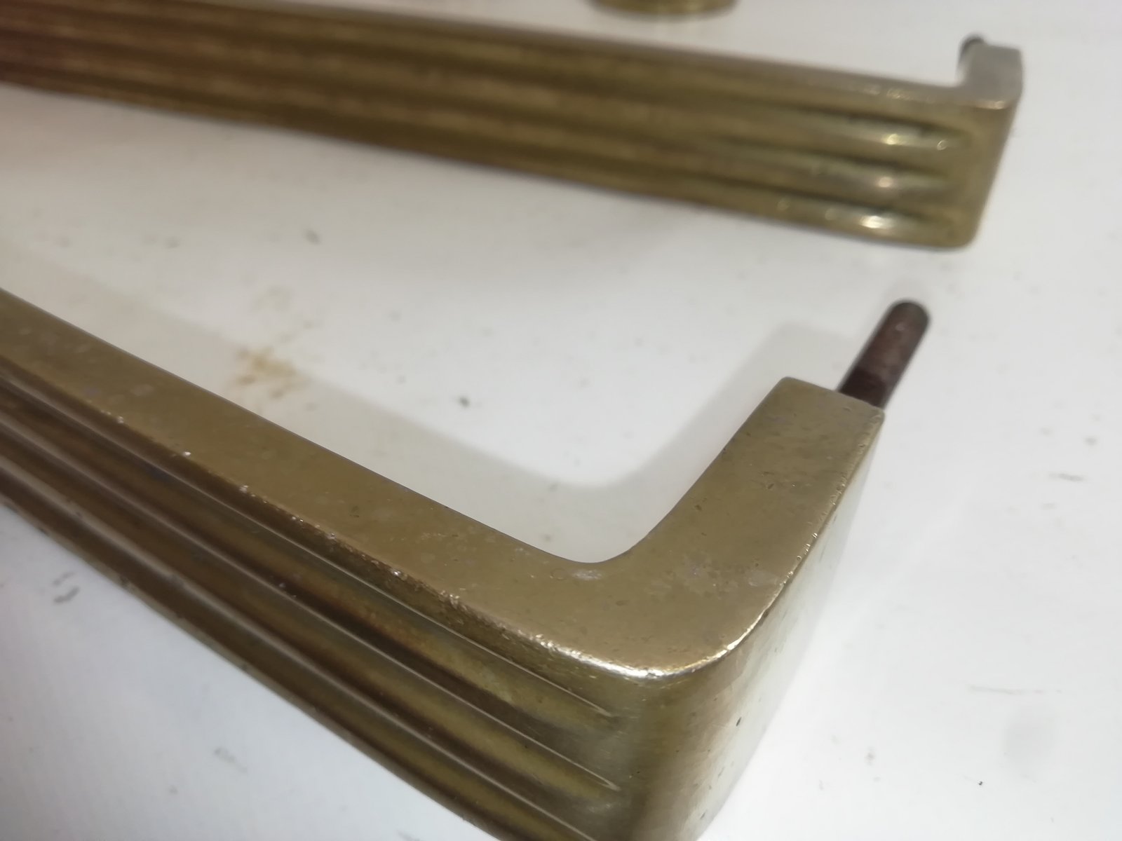 Large Vintage Brass Handles, Italy, 1950s, Set of 2 for sale at Pamono