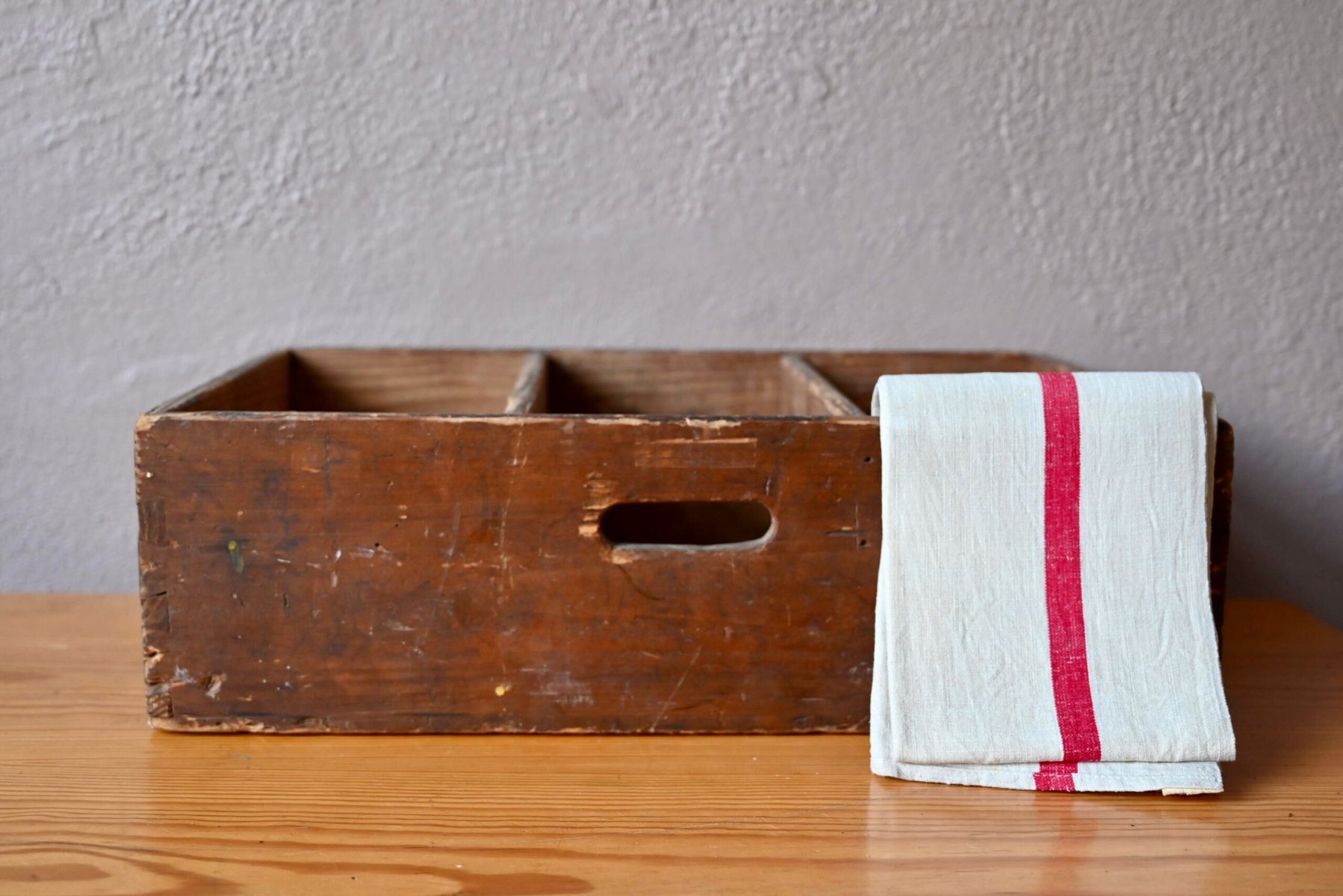 Wooden Workshop Crate with Industrial Style Compartments for sale at Pamono