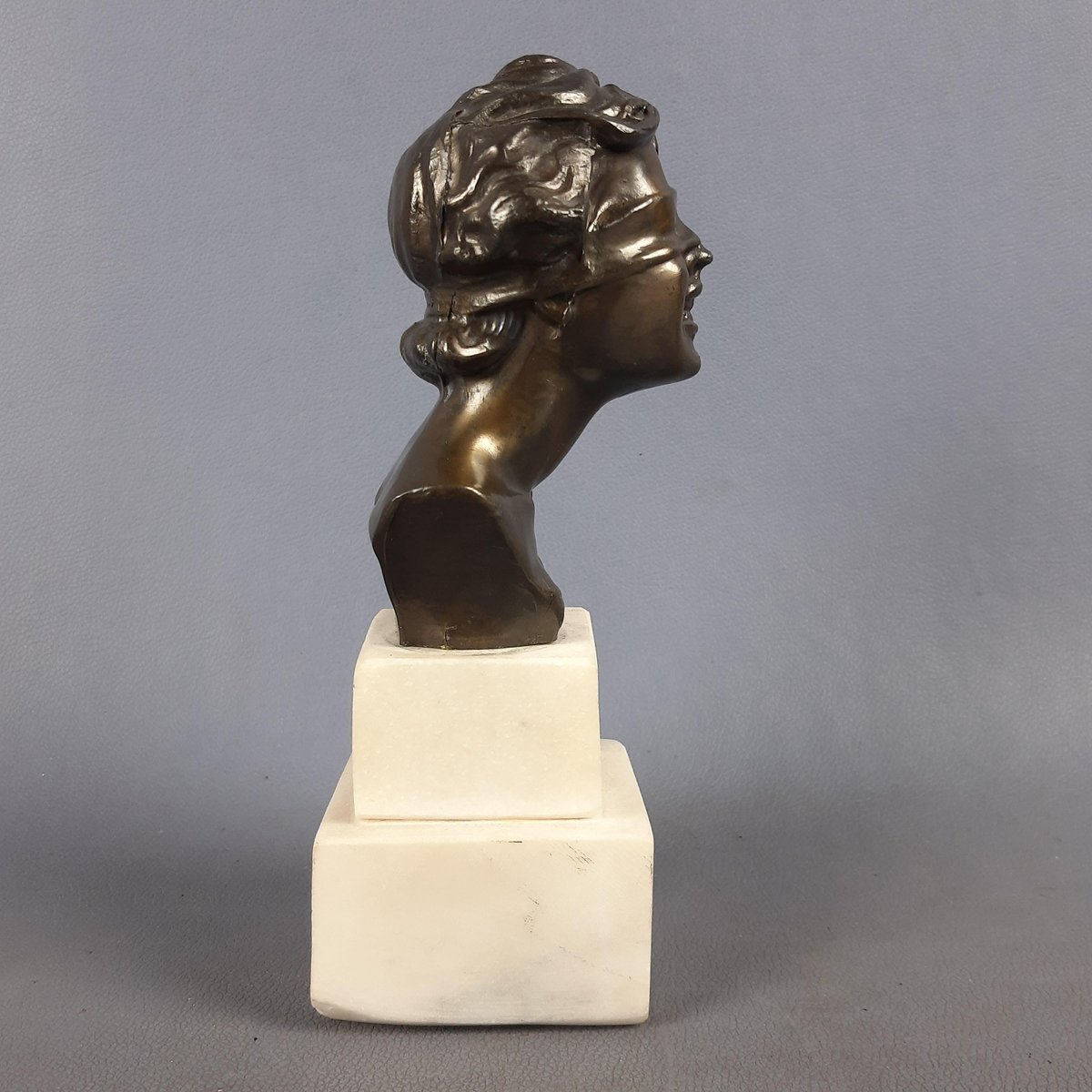 Vintage Lady Luck Sculpture on Marble Base, 1960s for sale at Pamono