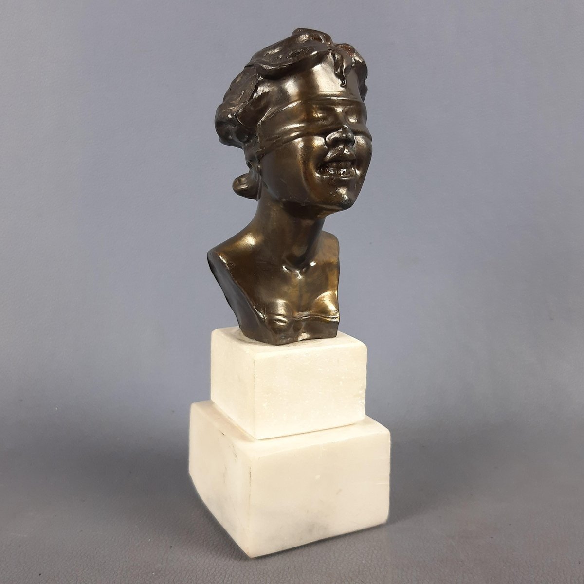 Vintage Lady Luck Sculpture on Marble Base, 1960s for sale at Pamono