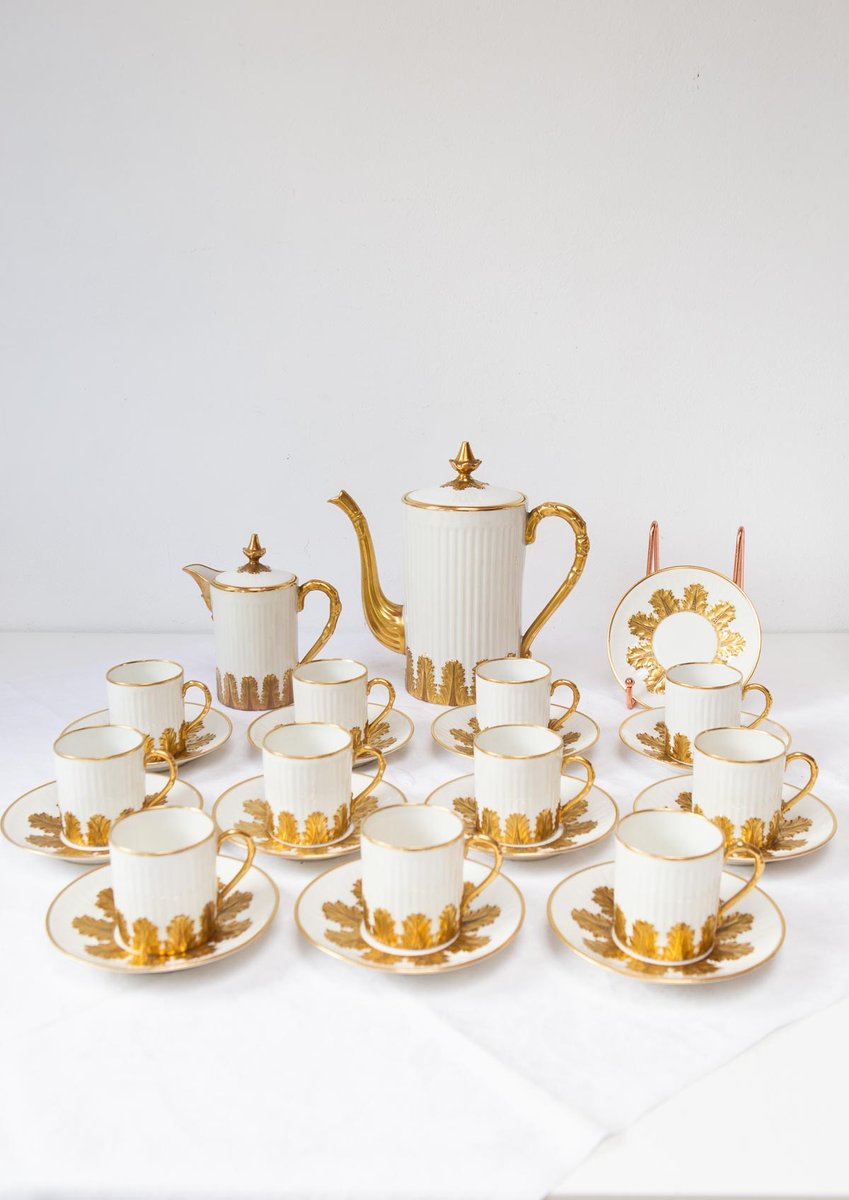 Vintage Tea Service from Limoges Chabrol Frères and Poirier, 1920s, Set ...