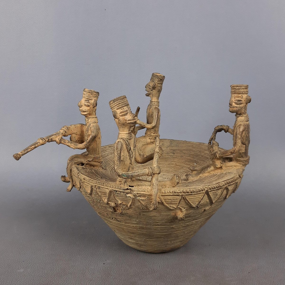 African Bronze Boat Sculpture, Early 1900s for sale at Pamono