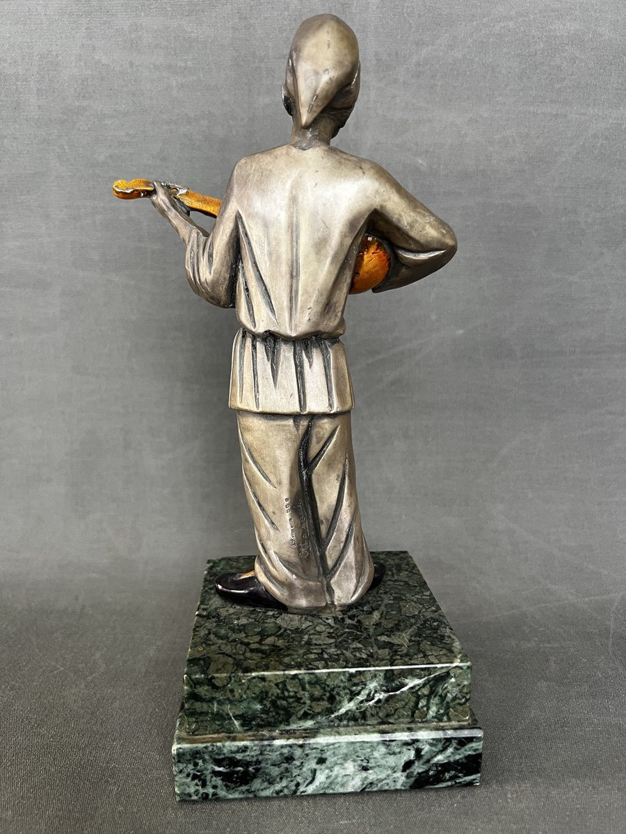 Sculpture of Pierrot in Silver Plate by Giuliano Ottaviani, Italy ...