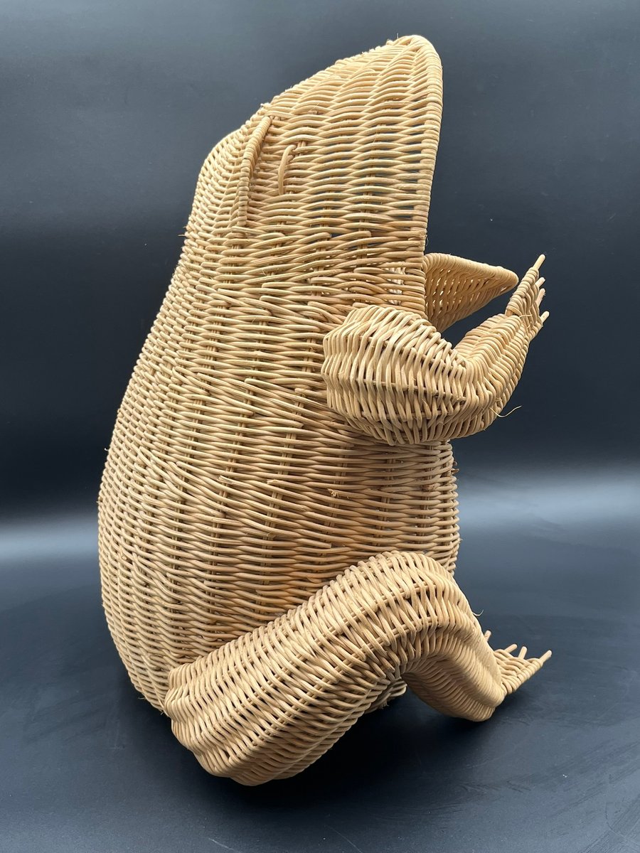 Vintage Rattan Frog Basket, 1970s for sale at Pamono