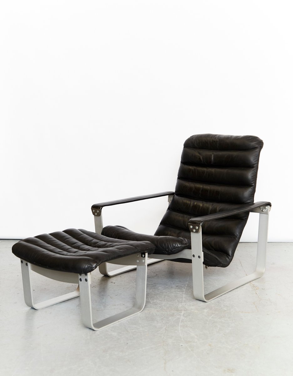 Set de Fauteuil et Ottomane Pulkka Mid-Century par Ilmari Lappalainen pour Asko, 1968 en vente ...