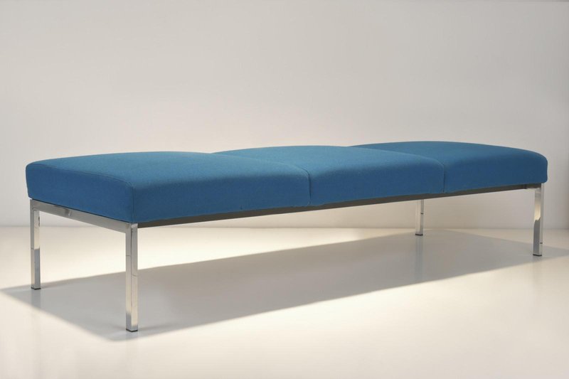 Chrome-Plated Square Steel Tube Bench from Walter Knoll, Germany, 1969 ...