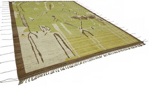Modern Green Tribal Rug for sale at Pamono