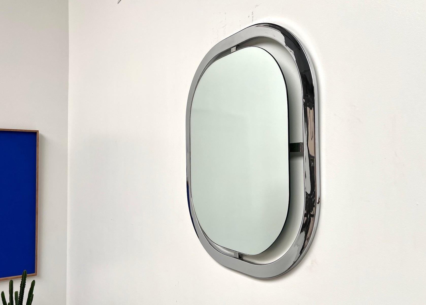 Bauhaus Mirror in Chrome Steel, 1950s for sale at Pamono