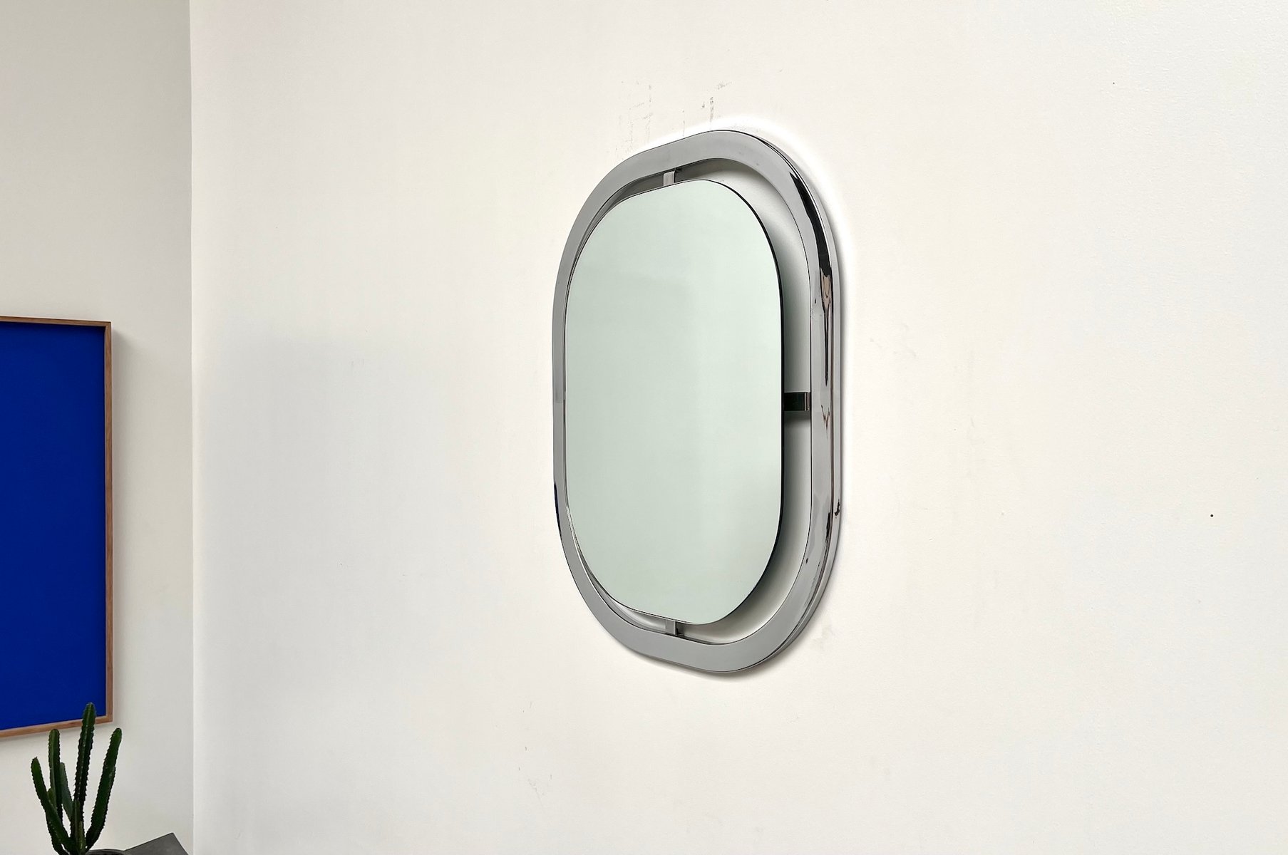Bauhaus Mirror in Chrome Steel, 1950s for sale at Pamono