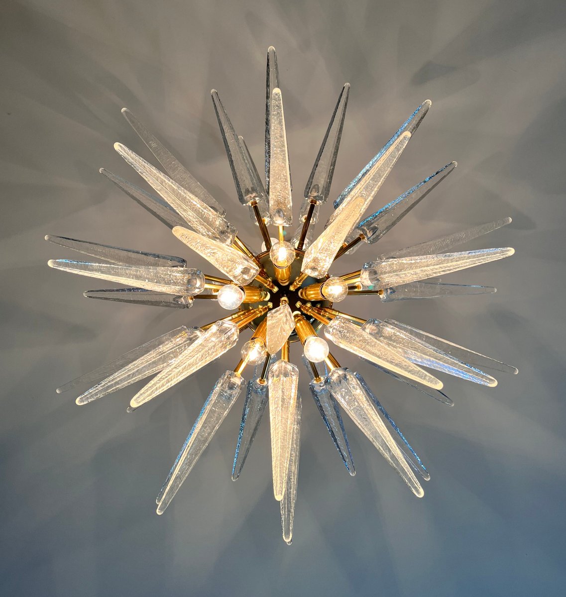Transparent Murano Glass Sputnik Chandelier, 1990s for sale at Pamono