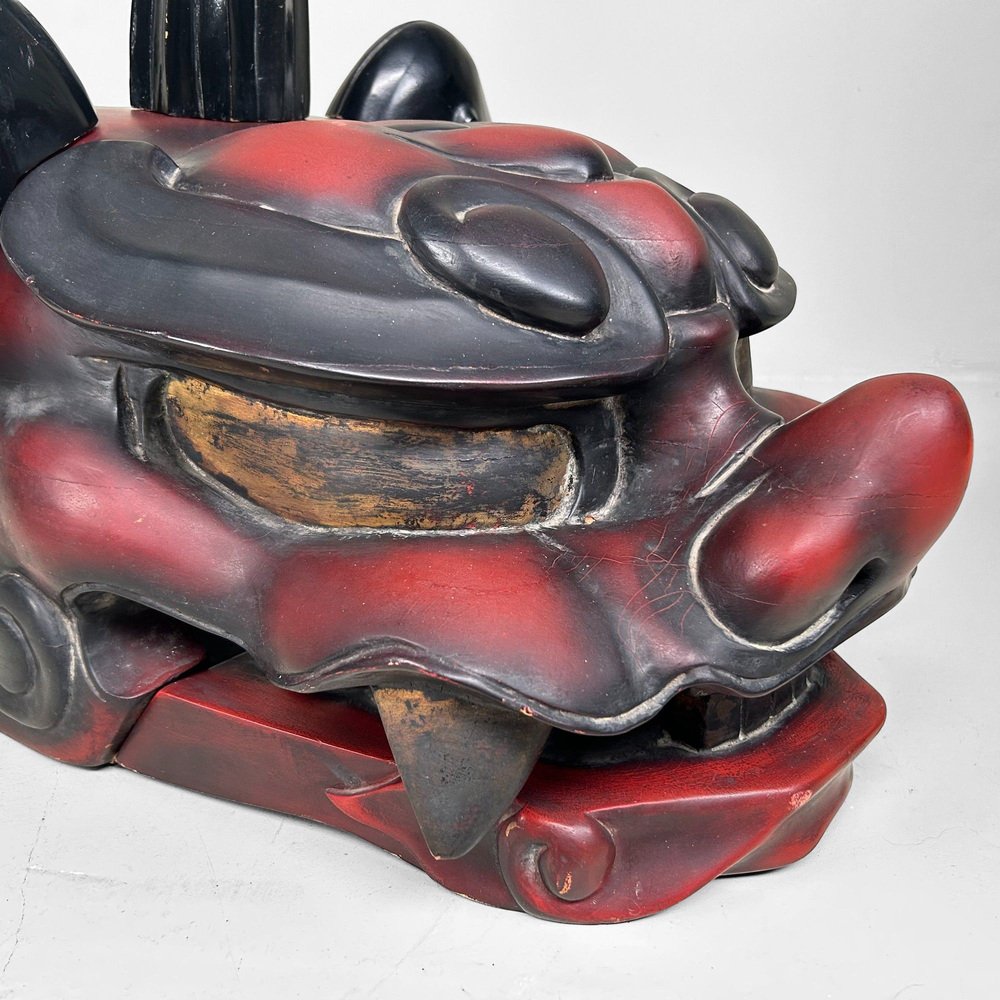 Meiji Wooden Japanese Shishi Mask, 1890s for sale at Pamono