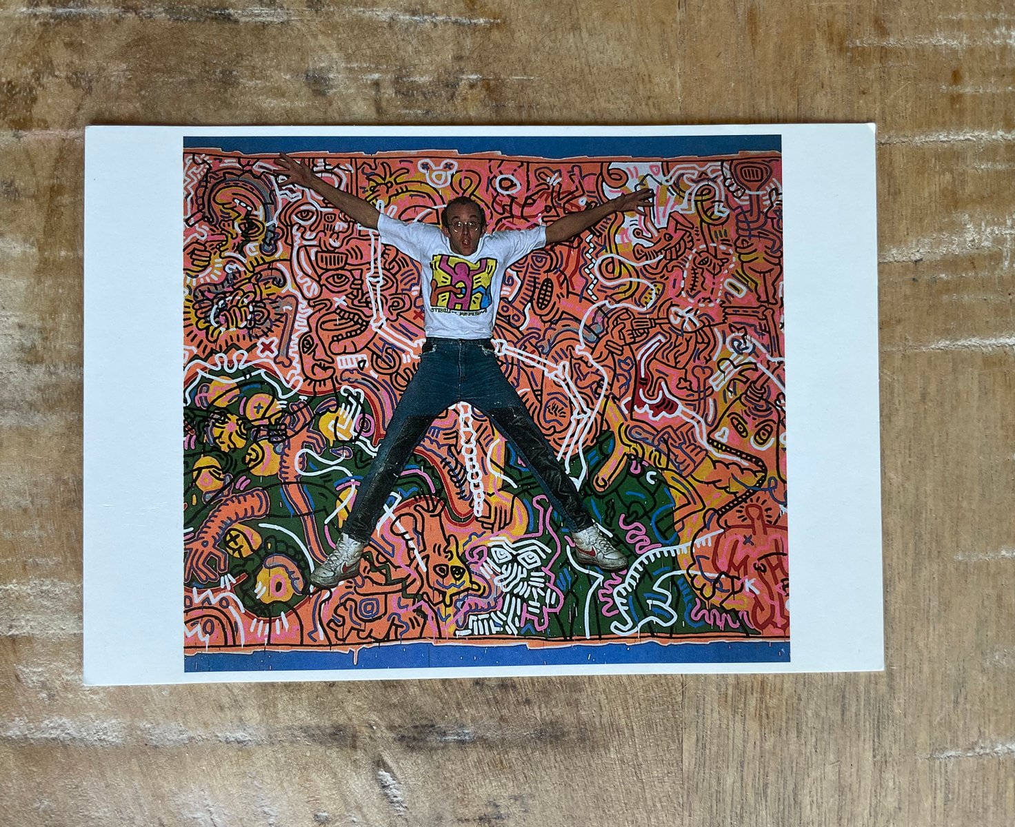 Keith Haring in the Stedelijk Museum Poster after Patricia Steur, Holland, 1990s for sale at Pamono