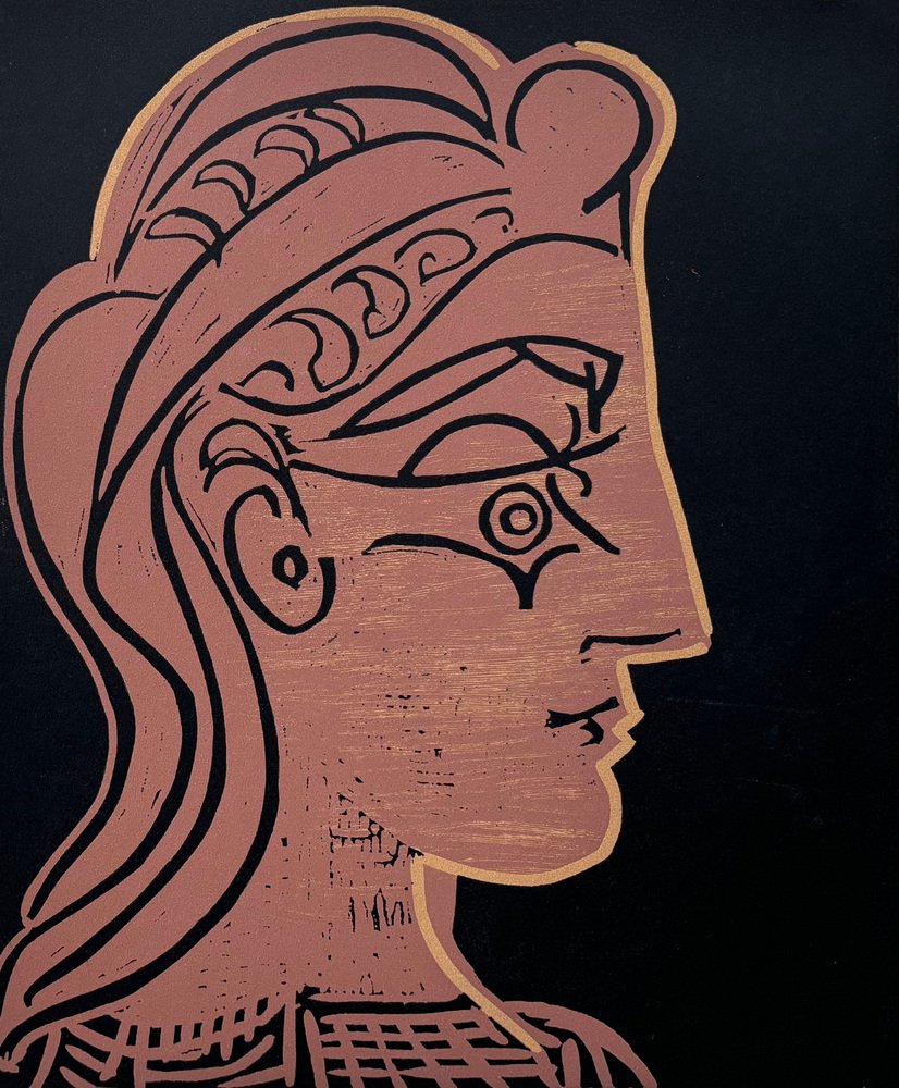 Pablo Picasso, Head of a Woman in Profile (Tête de Femme de Profil), Linocut, 1962 for sale at ...