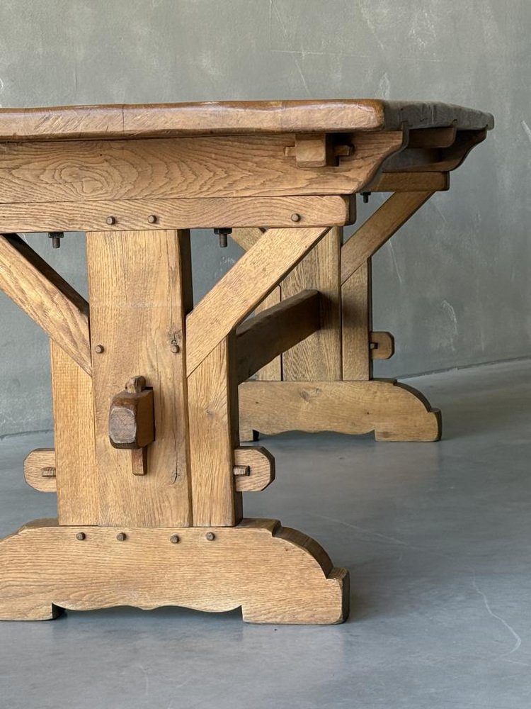 Vintage Oak Refectory Table by De Puydt, 1960s for sale at Pamono