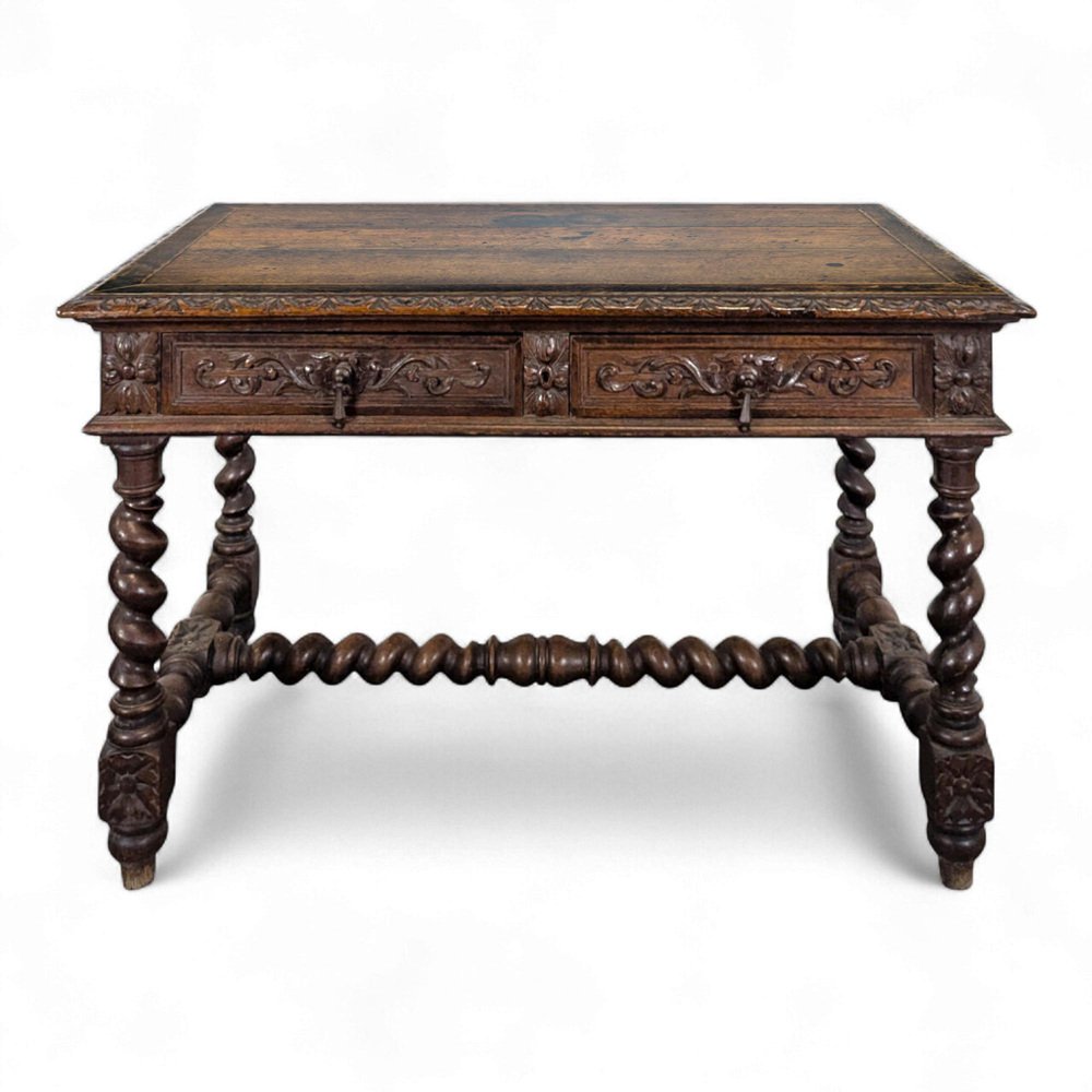 Louis XIII Style Oak Desk for sale at Pamono