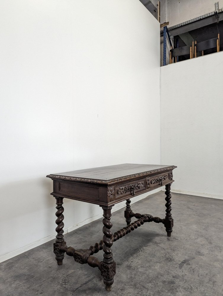 Louis XIII Style Oak Desk for sale at Pamono