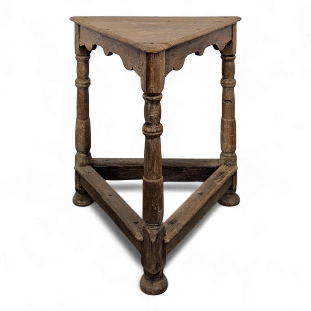 Antique Oak Tripod Console Table for sale at Pamono