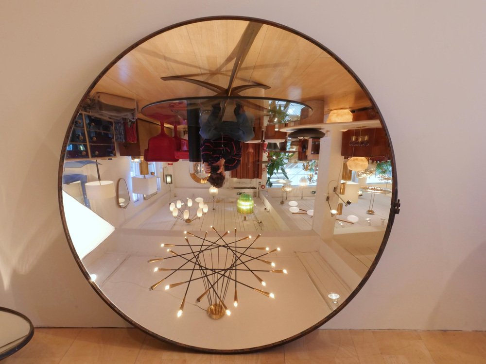 Large Concave Parabolic Mirror, 1890s for sale at Pamono