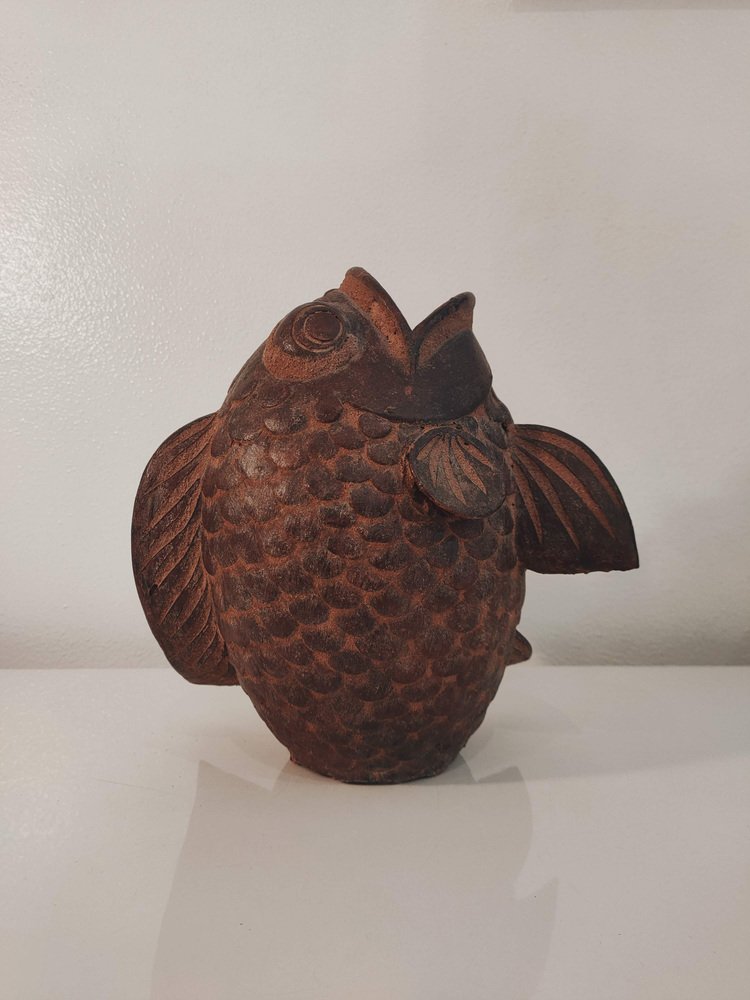 Vintage Asian Terracotta Koi Fish Sculpture or Vase, 1960s for sale at ...
