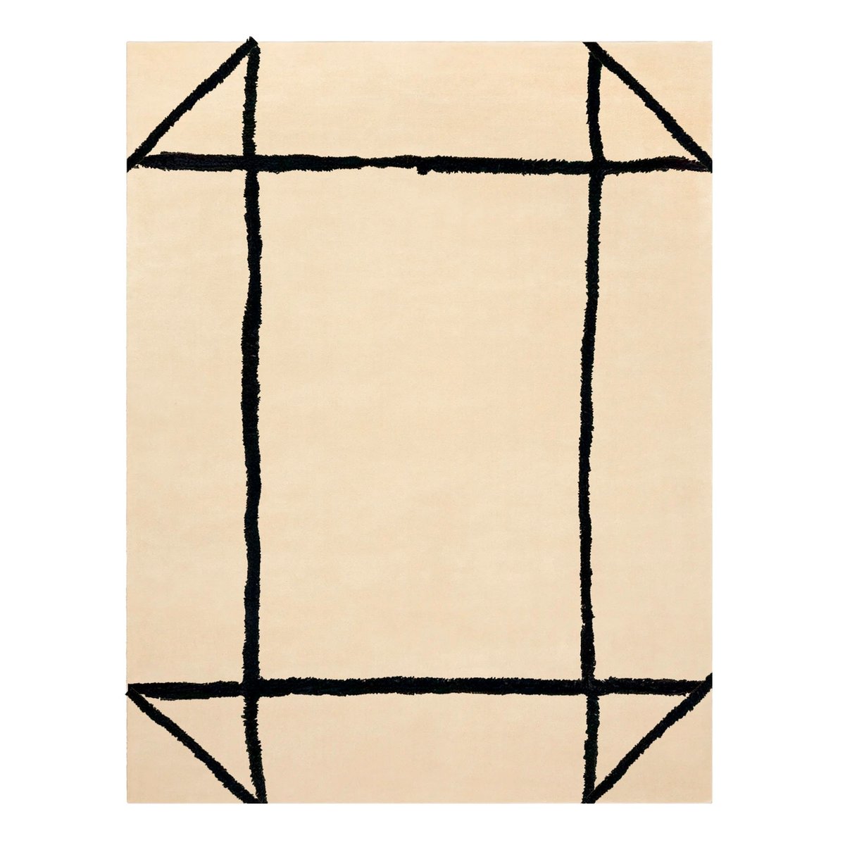 Modern Black and White Rectangular Azteca Rug by Tapis Studio for ...
