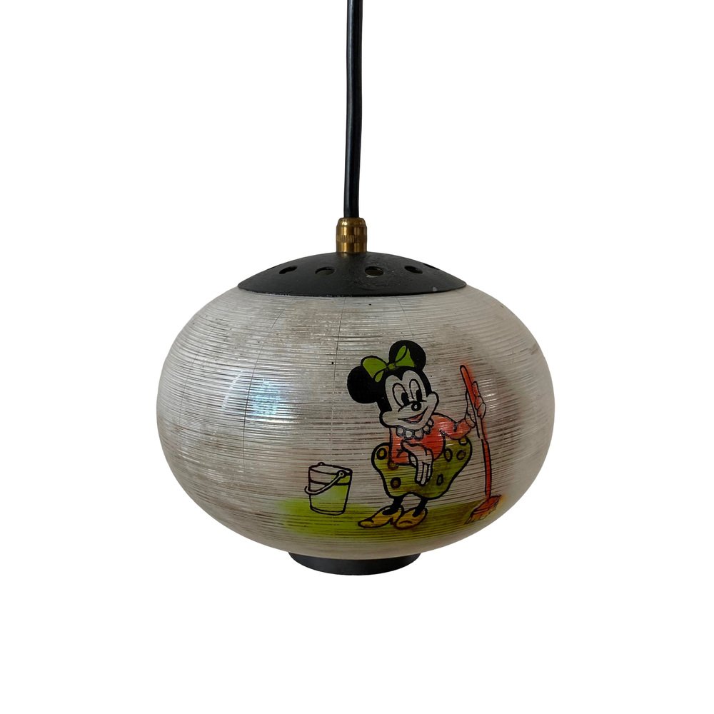 Ceiling Light with Walt Disney Motifs of Minnie and Mickey, 1950s for ...