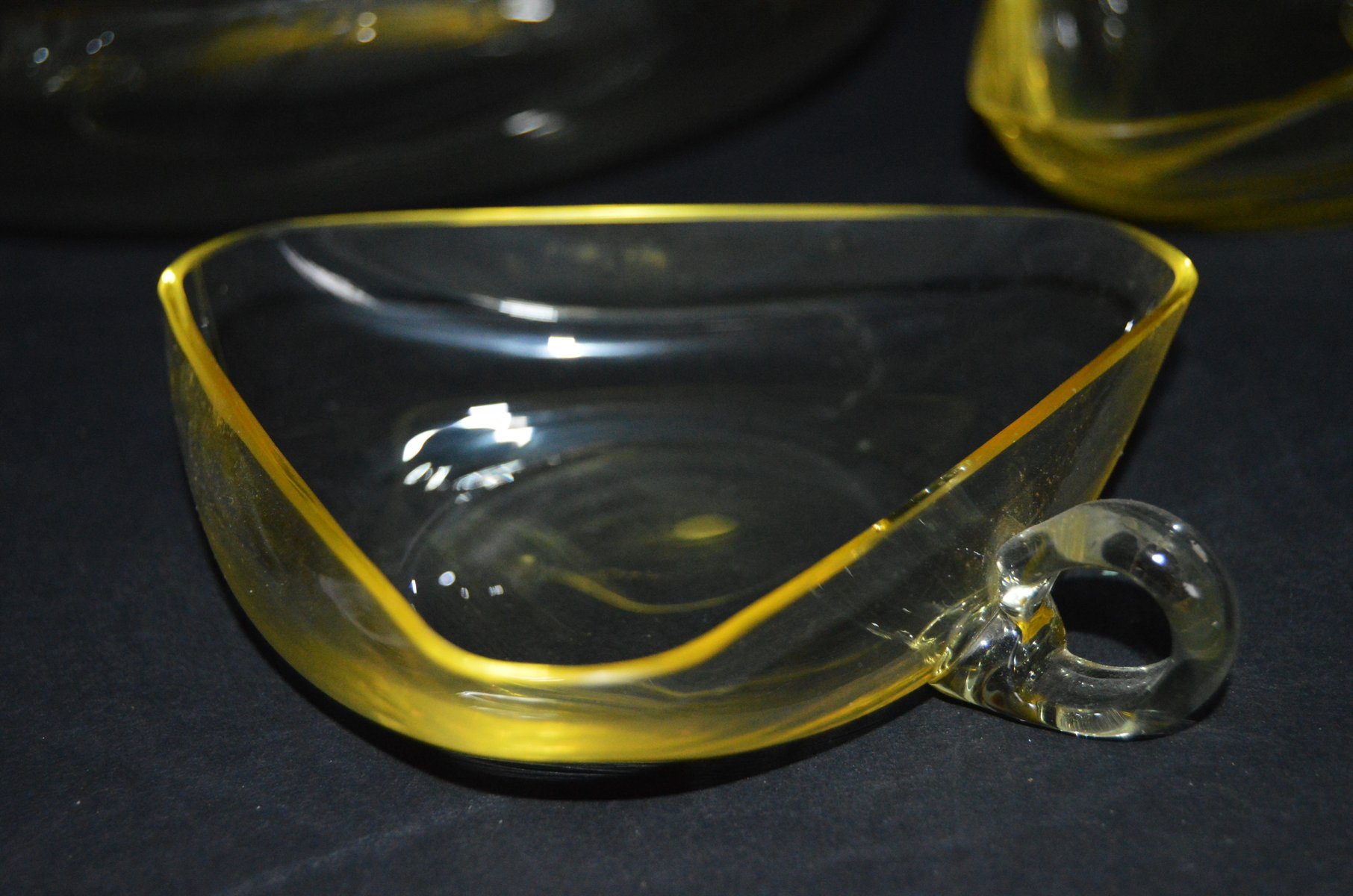 Art Deco Compote Set of Glass Dishes, 1930s, Set of 6 for sale at Pamono